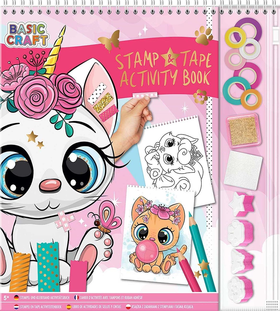 Занимателна книжка Grafix Basic Craft - Еднорог, с цветно тиксо и печати | Ozone.bg