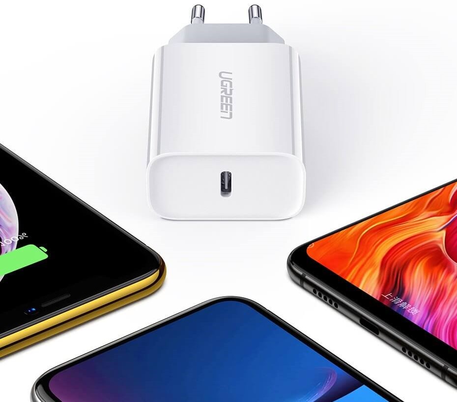 Зарядно устройство Ugreen - 220V, USB-C, 20W, PD, бяло | Ozone.bg