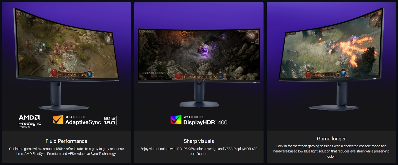 Гейминг монитор Dell - Alienware AW3425DWM, 34'', 180Hz, 1ms, VA ...